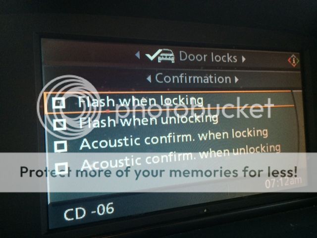 door lock confirmation in idrive wont let me select options ...